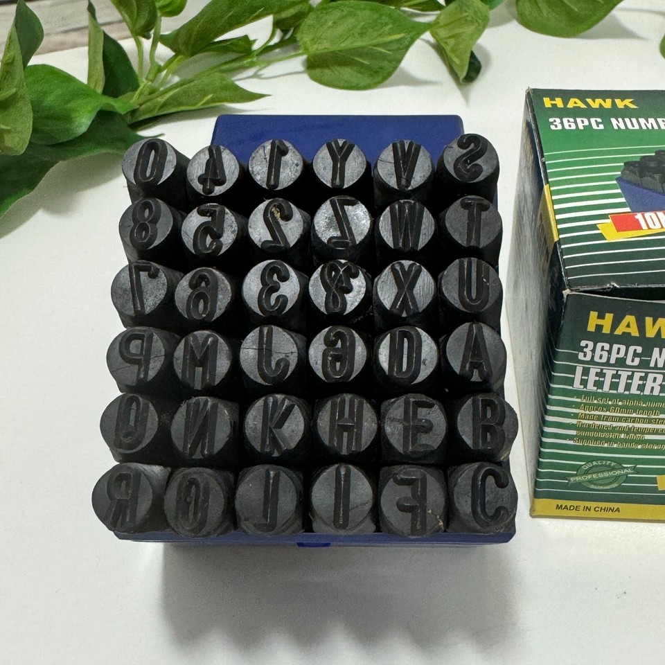 36 Pc 10mm Metal Punch Stamp Letter Number Marking Soft Metal Art Kit ...