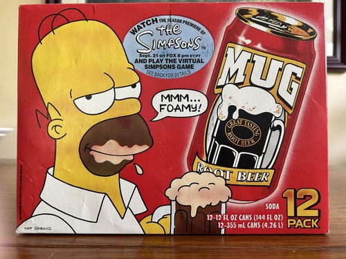 Vintage Mug Root Beer The Simpsons 12 Pack Package 1997 Homer Bart ...