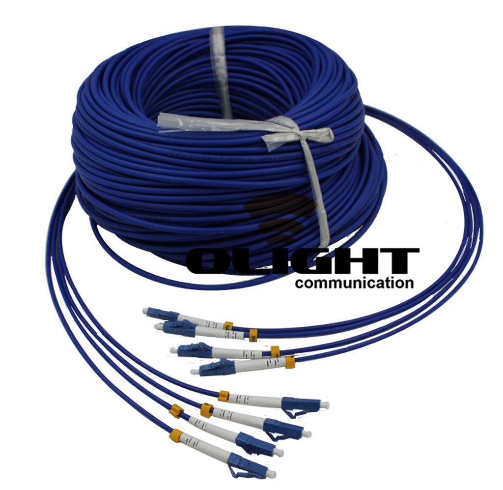 125M INDOOR ARMORED LC-LC 4 STRANDS Single-Mode 9/125 Fiber Patch Cord ...