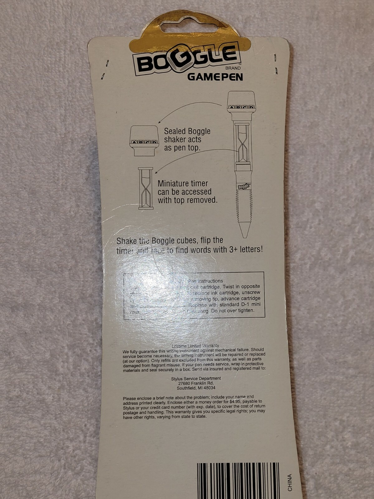 Boggle+Game+Pen+Ballpoint+Mini+Letter+Shaker+Timer+Hasbro+Stylus+2008 ...