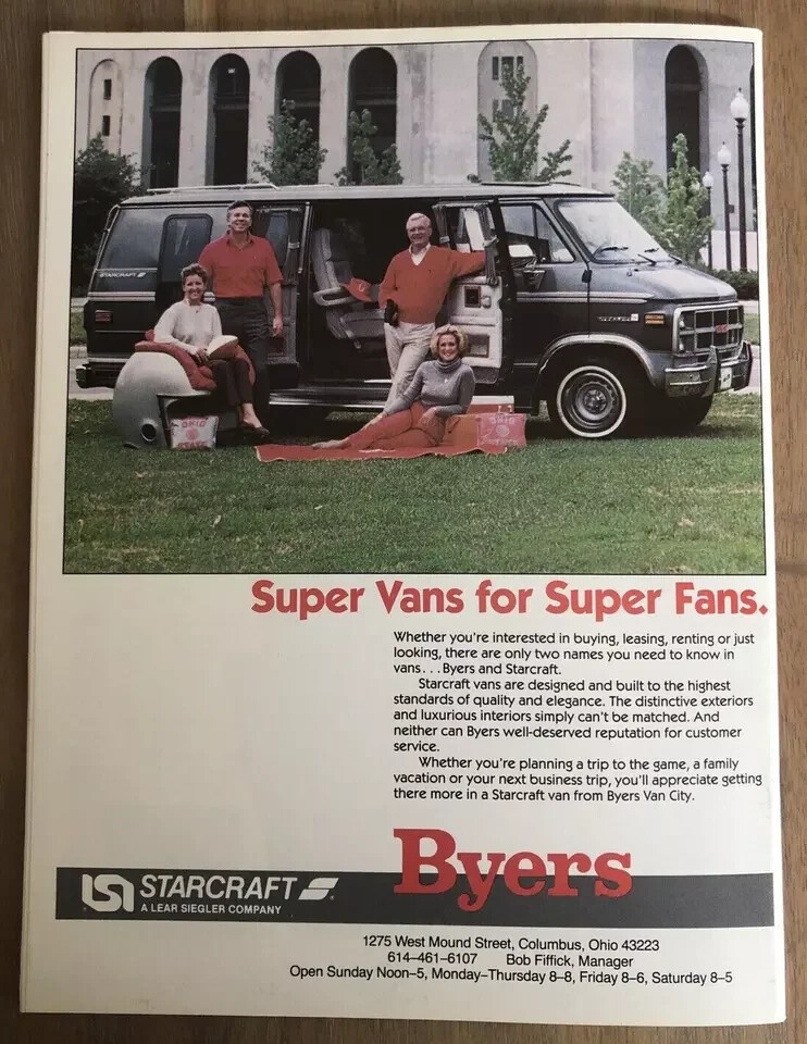 1984 OHIO STATE BUCKEYES FOOTBALL PROGRAM v. IOWA HAWKEYES KEITH BYARS ...