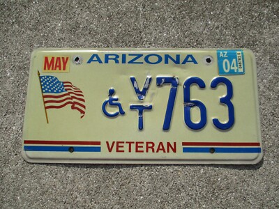 Arizona 2004 Veteran license plate # 763 | eBay