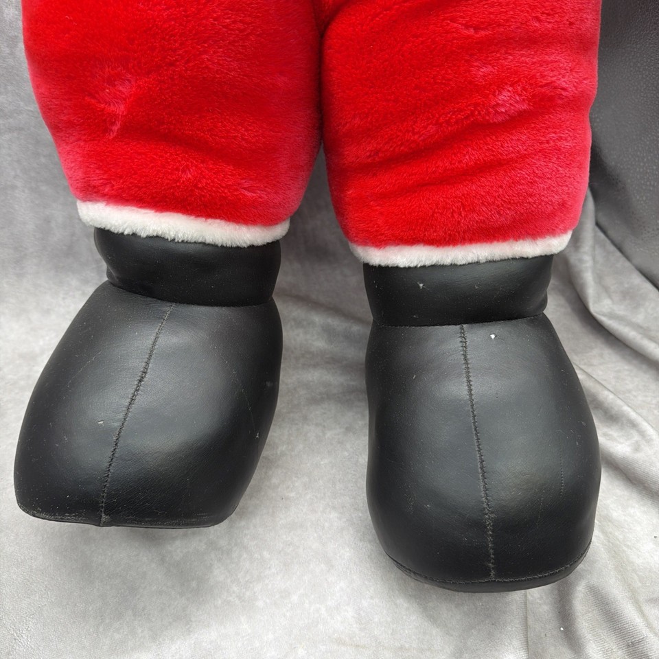 Vtg Rubber Face Santa Plush Coca Cola Black Boots Large M&G, Missing ...