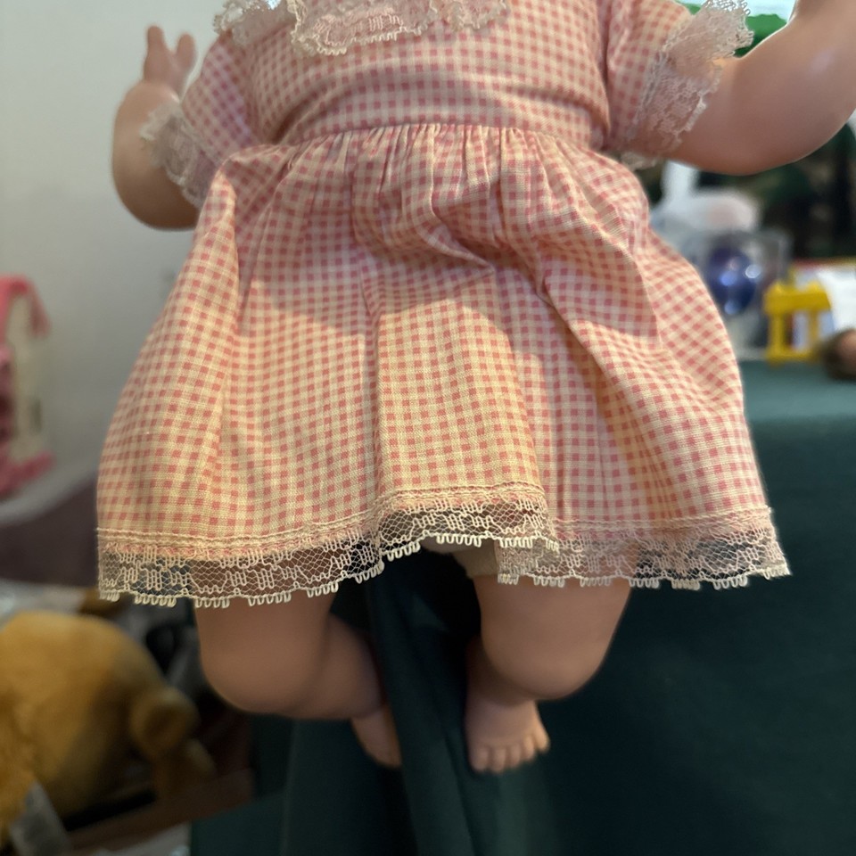 Vintage Ideal THUMBELINA *Clone* Baby Doll 14" Vinyl & Cloth w/ Knob ...