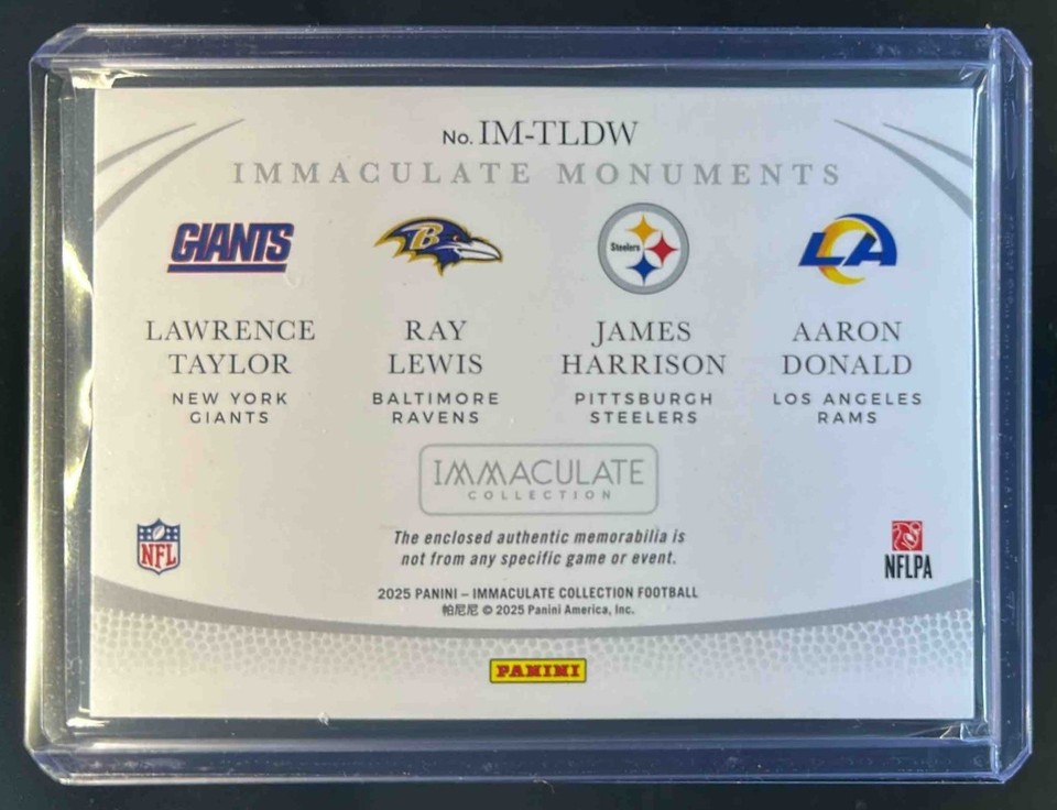 2025 Immaculate Lawrence Taylor Aaron Donald James Harrison Ray Lewis ...