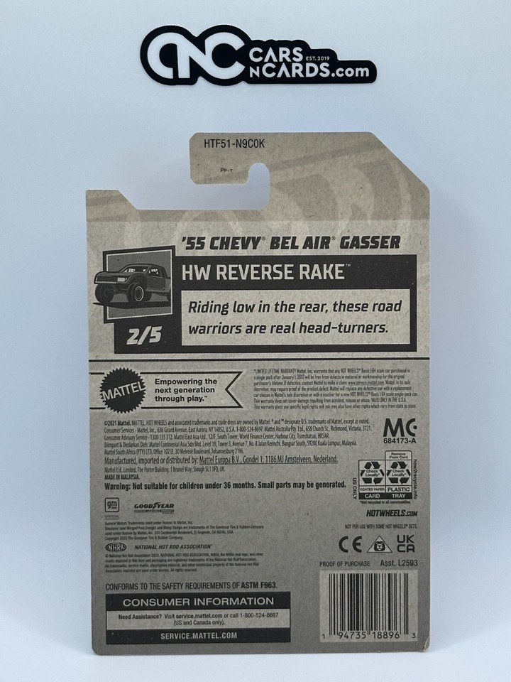 2024 Hot Wheels Reverse Rake 2/5 Zamac '55 Chevy Bel Air Gasser The ...