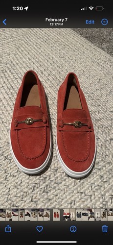 Coach Corey Suede Leather Loafers Size 10 Red | eBay