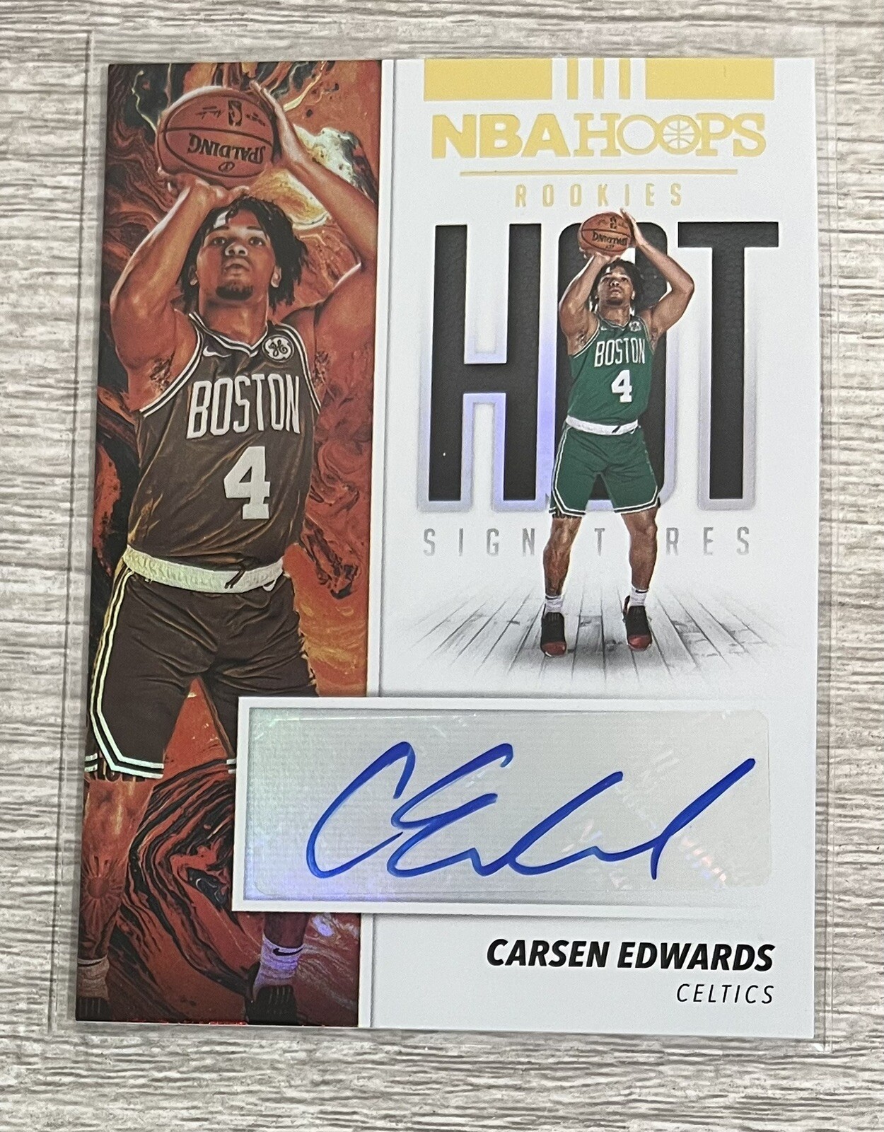 2019-20 CARSEN EDWARDS AUTO PANINI HOOPS HOT SIGNATURES ROOKIE RC ...