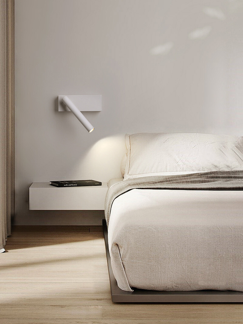 3W LED Bedside Light Fixture Swivel Reading Wall Mounted Lamp Switch ...
