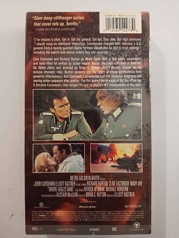 Where Eagles Dare (VHS, 1969) **Buy 2 Get 1 Free** 12569542730| eBay