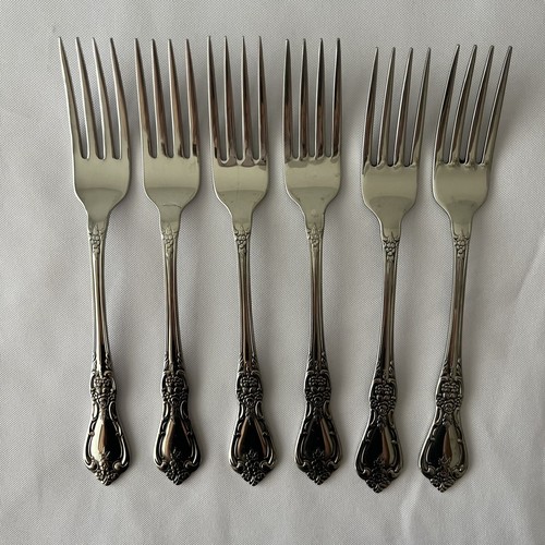 Oneida HH KENNETT SQUARE Distinction Deluxe 6 Dinner Forks Stainless ...