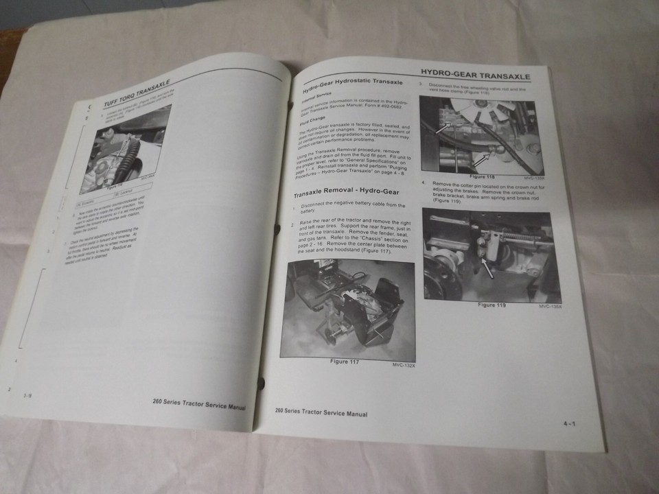 Toro 260 Series Tractor Service Manual (492-4765) | eBay