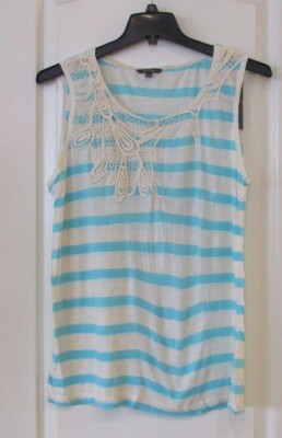 Po Pori Striped Sleeveless Tunic Tank Sku Blue White Women's Sz XL-XXL ...