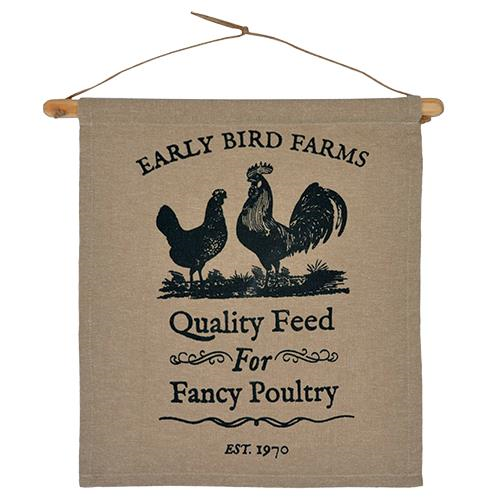 New Primitive Farmhouse Chic EARLY BIRD FARMS Feed Grain Wall Hanging ...