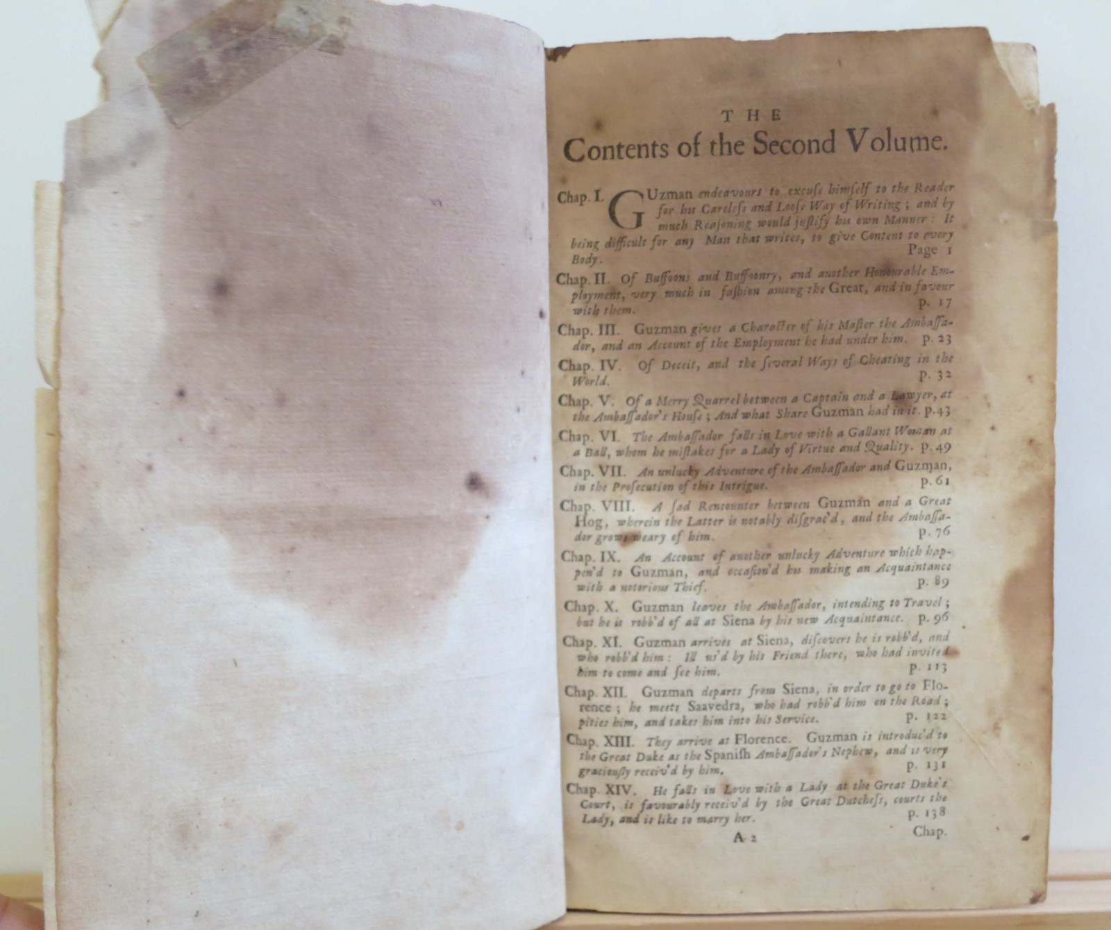 The Life of Guzman d'Alfarache, or, The Spanish Rogue Vol II 1707 Mateo ...