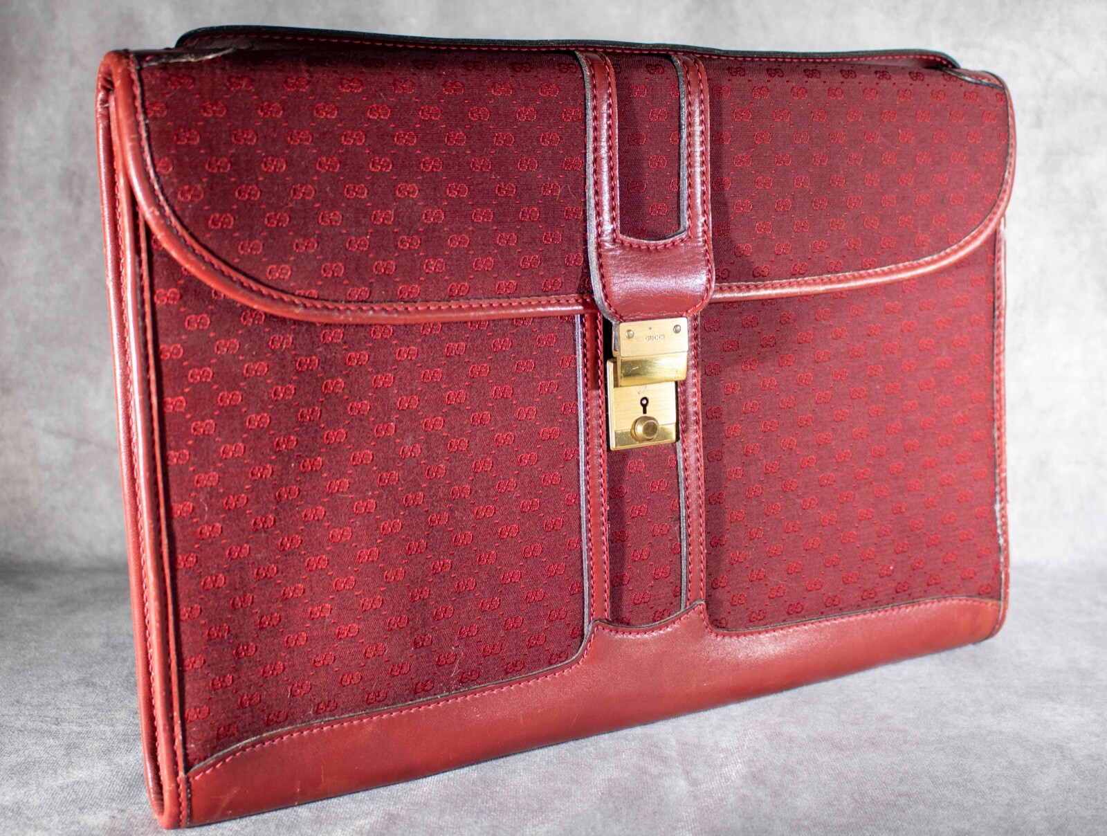 Authentic Vintage Gucci 1970s Burgundy Monogram Canva… - Gem