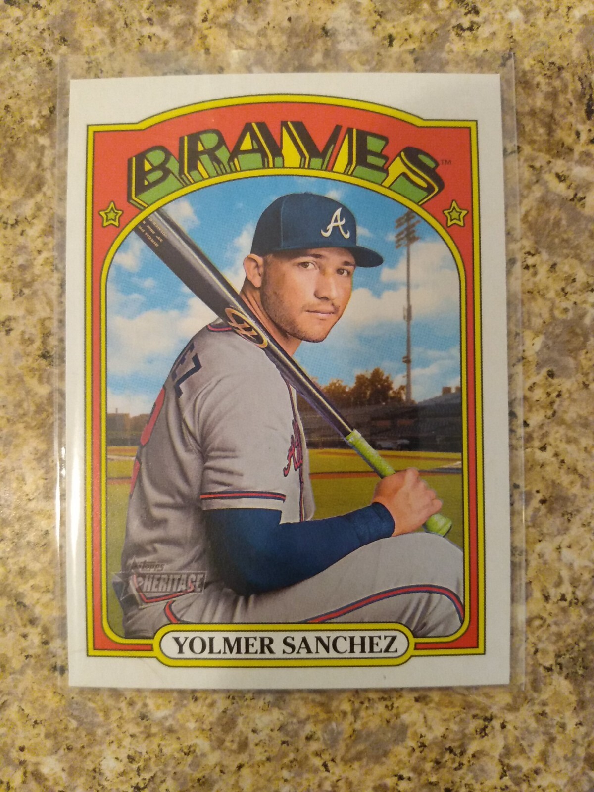 2021 Topps Heritage 585 Yolmer Sanchez Atlanta Braves Baseball Card | eBay