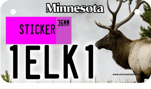 Minnesota ATV/UTV 4x7.50 1Elk1 License Plate | eBay