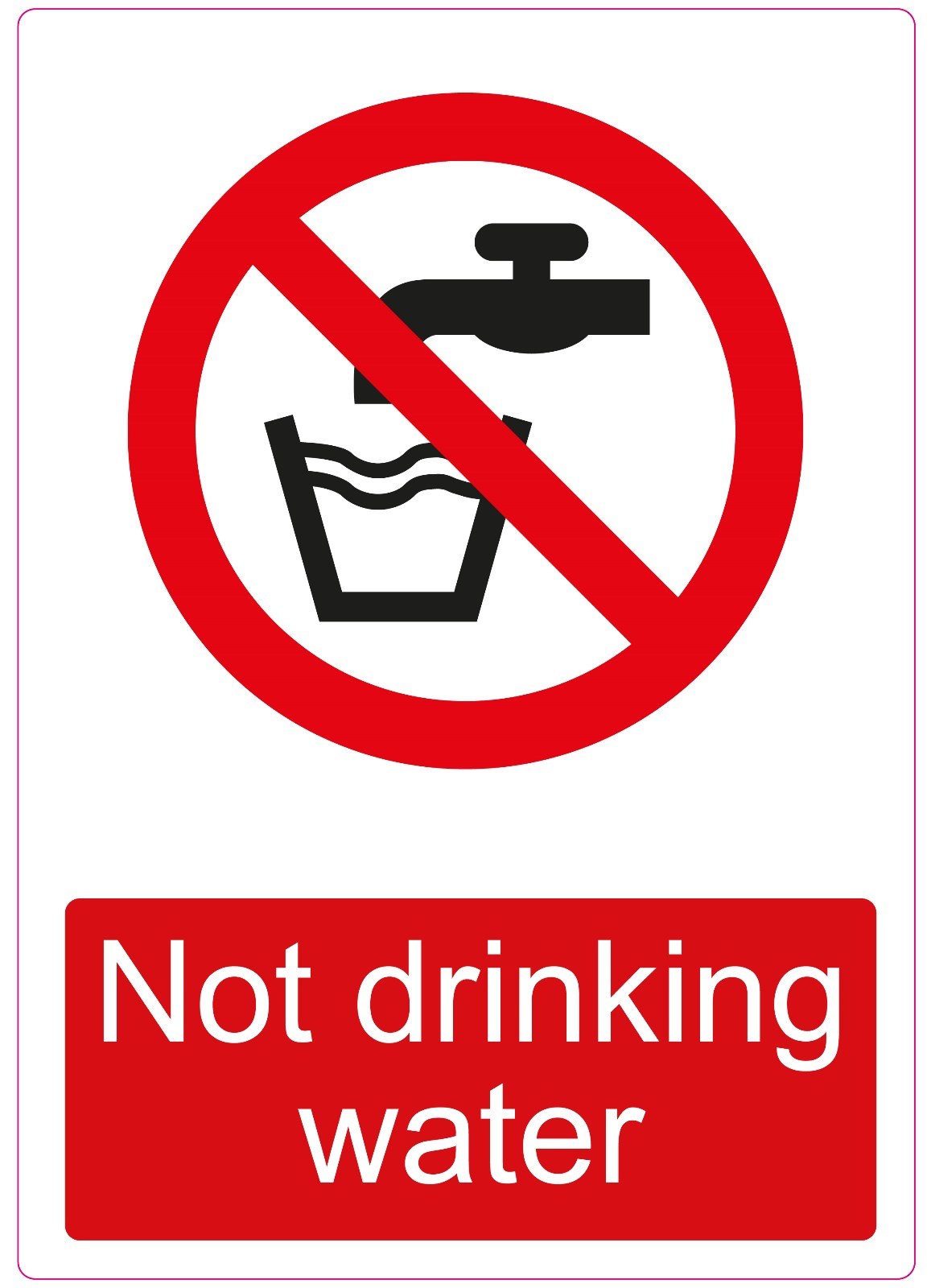 Do not drink drinking water label sticker sign caution warning danger ...