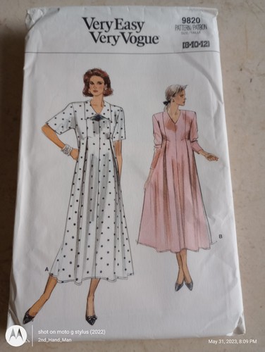VOGUE 9820 SIZE 8,10,12 MATERNITY DRESS UNCUT SEWING PATTERN | eBay