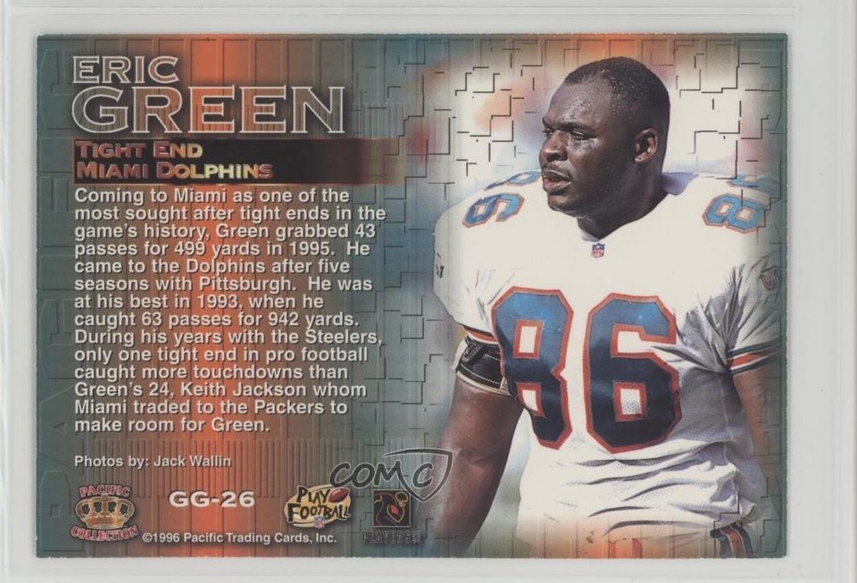 1996 Pacific Pure NFL Gridiron Gems Green Eric Green #GG-26 | eBay
