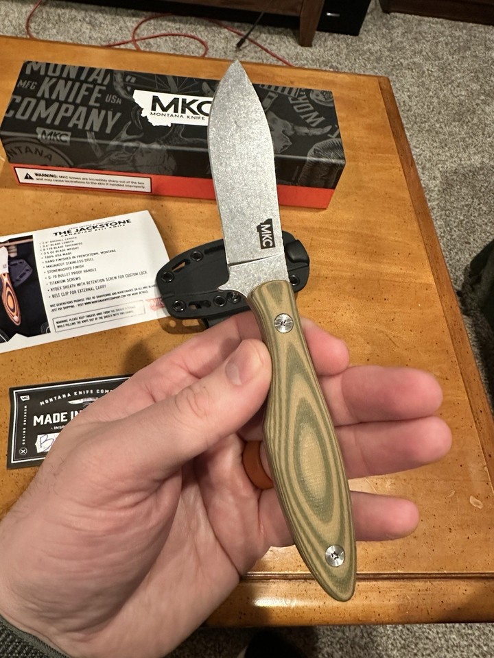 Montana Knife Company - MKC X Aaron Snyder Collab - Jackstone - Olive/Tan - NIB! | eBay