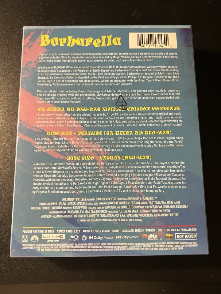 Barbarella 4K Limited Edition UHD Blu-ray [1968] Arrow Slip Box | eBay