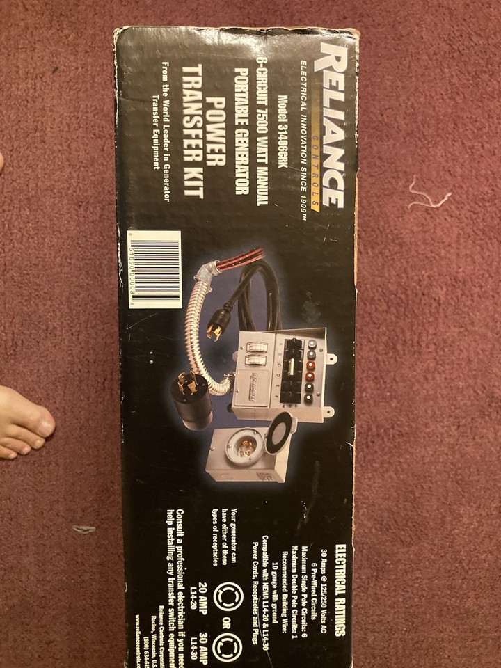 Reliance Controls 306CRK 30-Amp 240-Volt Generator Power Transfer Kit ...