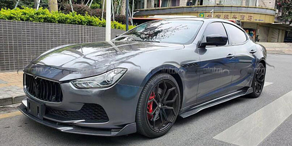 Carbon Fiber Front Bumper Lip Spoiler Apron For Maserati Ghibli 4 Door ...