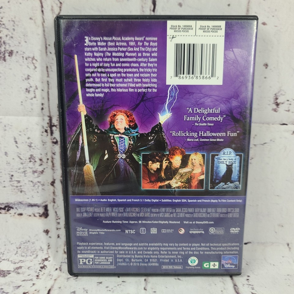 HOCUS POCUS - DVD By Bette Midler - Disney Movie 786936858662 | eBay