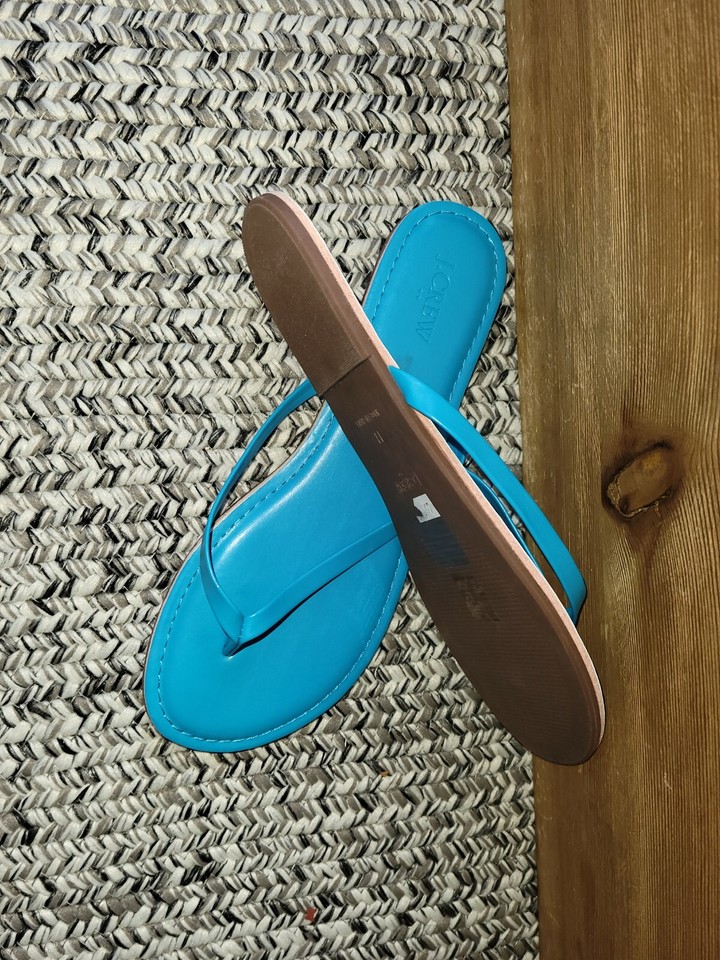 NEW J. Crew Sandals Sz 11 Easy Summer Flip-Flops Azure Pool AO017 NEW W ...
