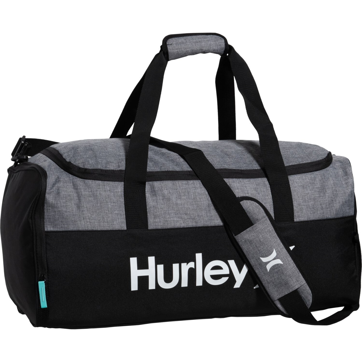 Hurley LARGE Block Duffel BLACK UNISEX GYM SPORT Duffel BAG U-ZIP NWT ...
