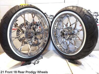 Harley Chrome 21" 18" Prodigy Wheels Shinko WW Tires Rotors 09-23 ...