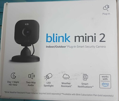 Blink - Mini 2 Indoor/Outdoor 1080p Plug-In Security Camera - BLACK | eBay