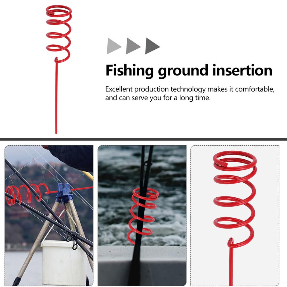 Fishing Rod Pole Holder Insert Ground Spiral Metal Stand Support 2/4/6 ...