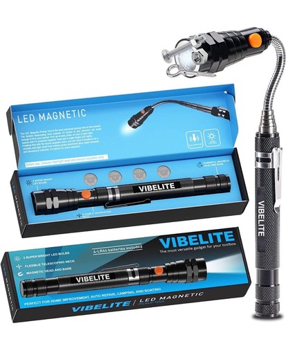 Extendable Magnetic Flashlight with Telescoping Magnet Pickup Tool-Cool ...