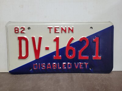 1982 Tennessee DISABLED VET License Plate Tag | eBay