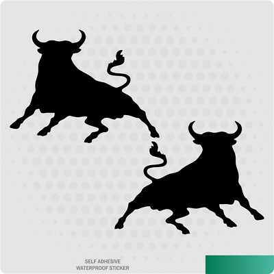 2 x Spanish Bull Black Decal Sticker Wall Car Van Laptop Bike | eBay UK