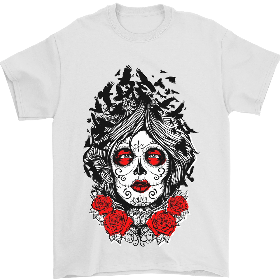 Day of the Dead Sugar Skull DOTD Mexico Mens T-Shirt 100% Cotton | eBay