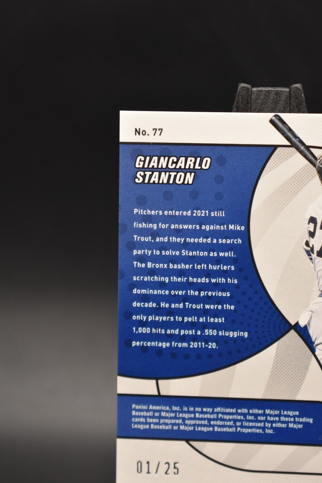 2021 Panini Chronicles Giancarlo Stanton Revolution Cubic #'d /25 #77 ...