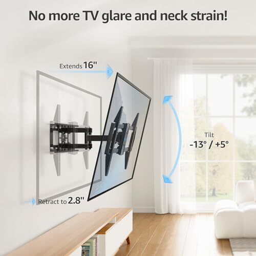 Full Motion TV Wall Mount for Most 42-82 inch TVs, Wall Mount TV ...
