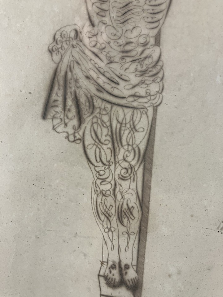 Ink Chinese Christ IN Cross Formed Of Signatures Calligraphiques 1845 ...