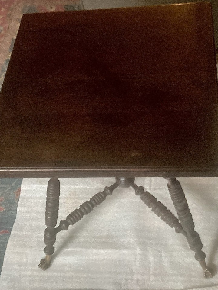 Rare Antique Merklen Mahogany Wood Ball & Iron Claw Parlor/Side Table ...
