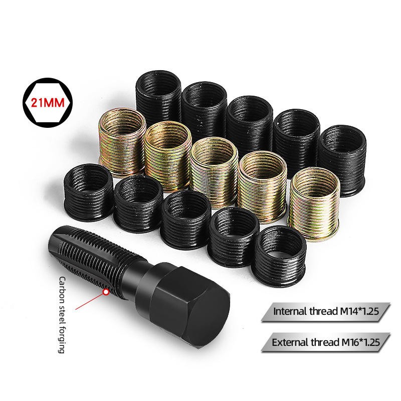 16pc Spark Plug Thread Repair Rethreading Tool Kit M16 Threaded Coil ...