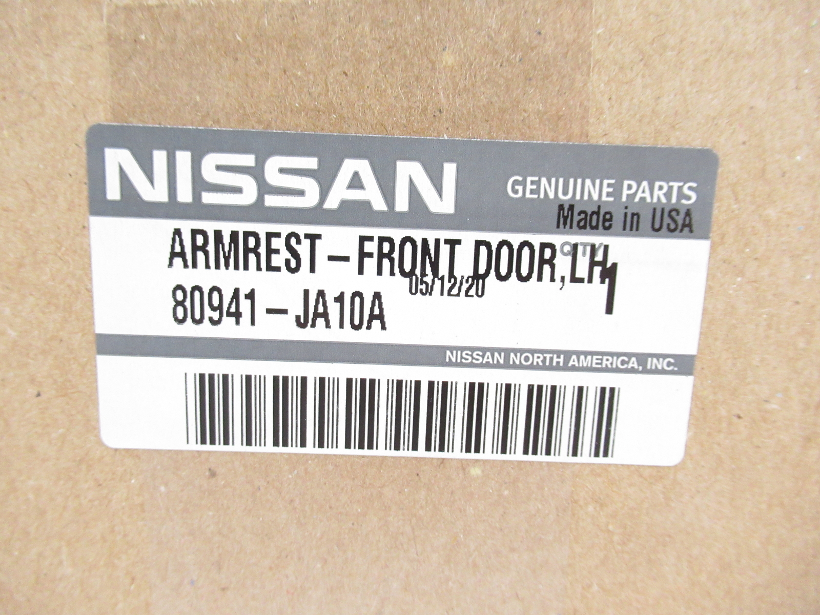 Genuine OEM Nissan 80941-JA10A Driver Left Front Leather Armrest 2007 ...