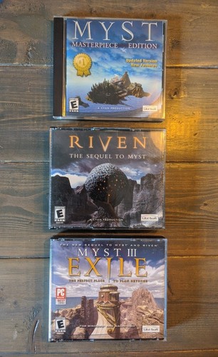 Myst Masterpiece Edition, Myst II Riven, and Myst III Exile For PC Lot ...