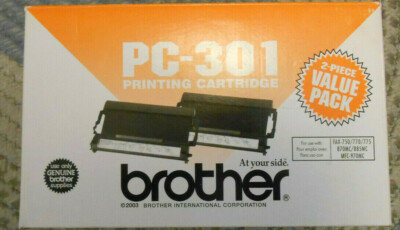 NEW Genuine Brother PC-301 2 Twin Value Pack Fax Ink Cartridge for 750 ...