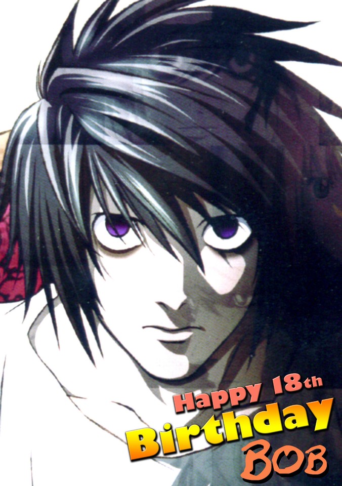 Death Note Anime Manga Ryuk Light Yagami Birthday PERSONALISED Greeting ...