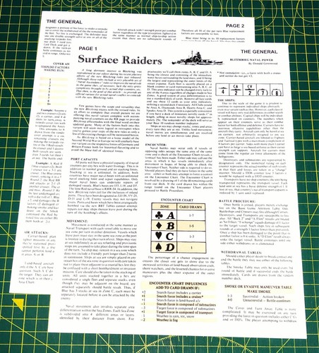 Blitzkrieg expansion Surface Raiders, Avalon Hill, 70 counters +Rules ...