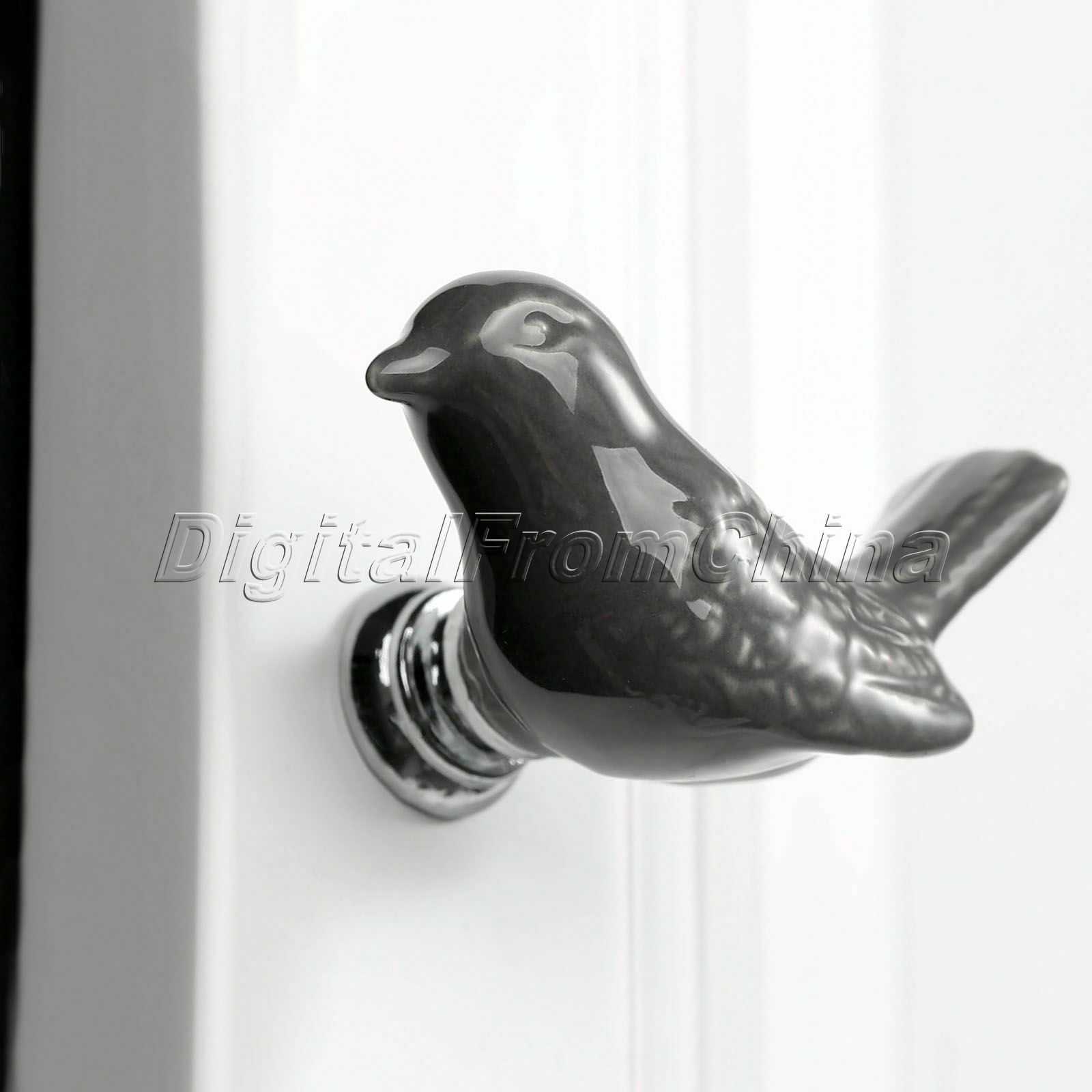 Ceramic Bird Design Pull Handle Knobs for Closet Door Wardrobe Cabinet ...
